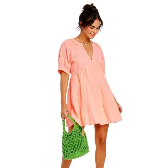 Universal Thread | Dresses | Nwt Universal Thread Pink Puff Sleeve ...
